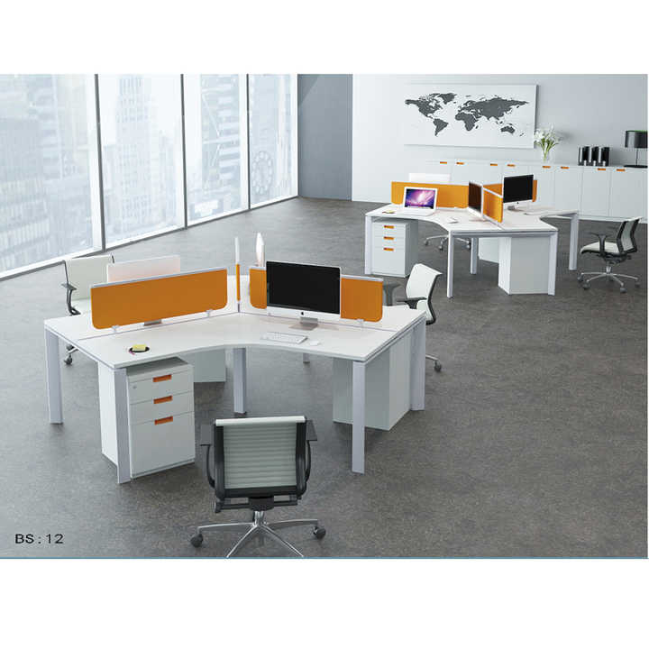 2024 Modern 120 Degree Workstation Desk - Beston Office Furniture