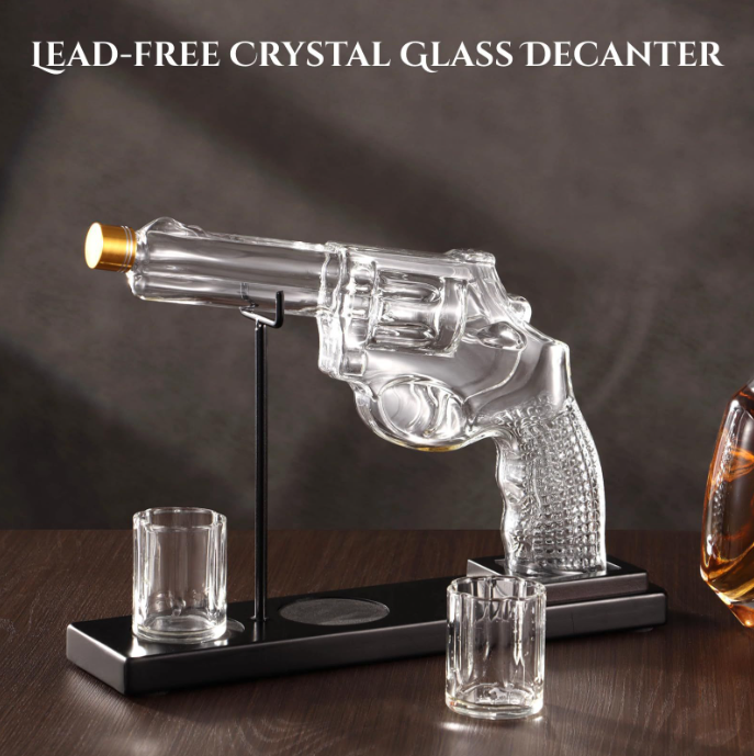 Machine Gun Liquor Bottle - High Quality Revolver Shaped Decanter Set