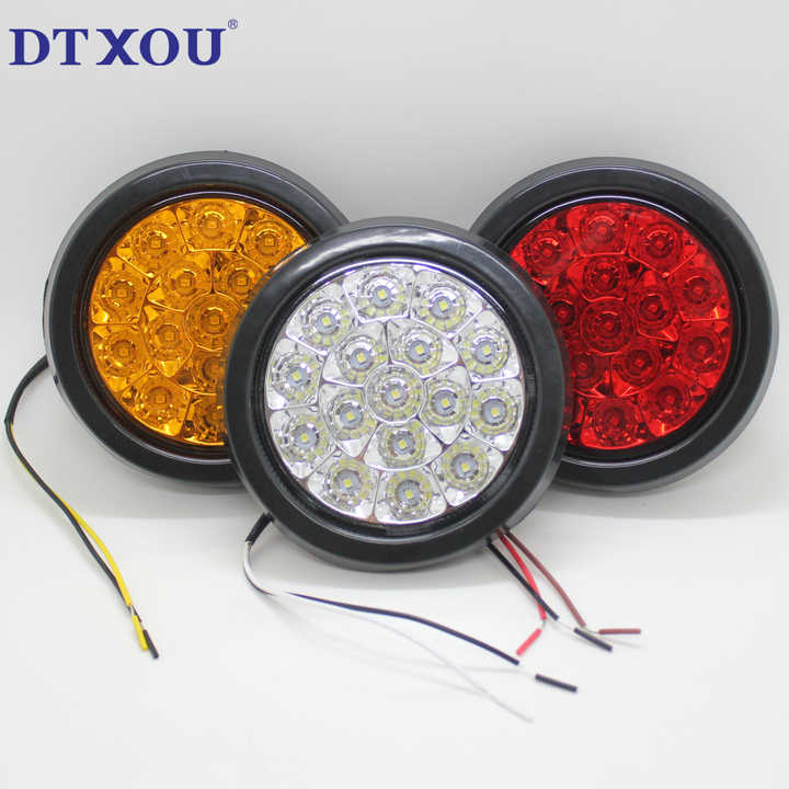 4 "24v 12leds luces traseras de camión redondas para camión, led camión ...