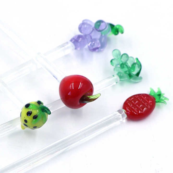 Handmade Murano Glass Fruit Coffee Swizzle Muddler Rod Stir Stick for ...