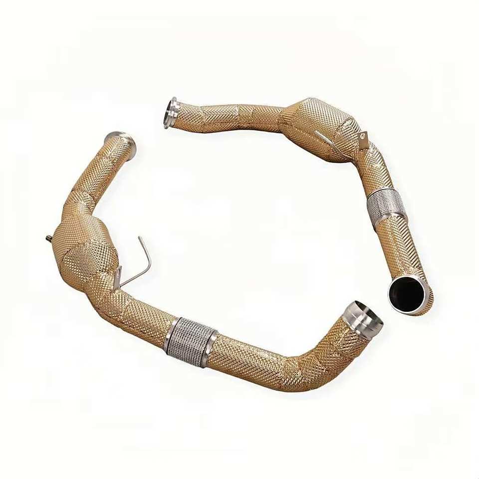 SS304 Gold Insulated Exhaust System Front Pipe for Porsche Panamera 971 ...