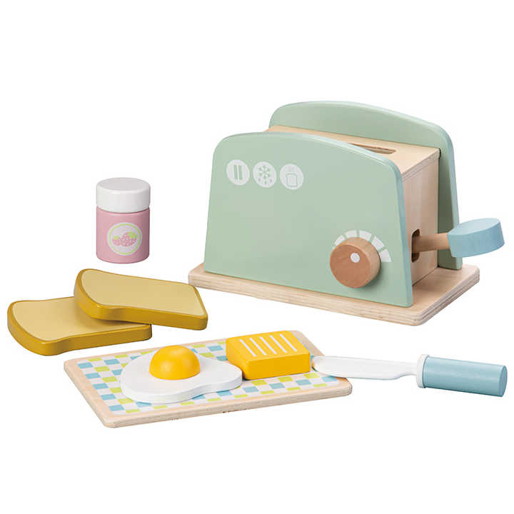 Children's Wood Pretend Play Preschool Kitchen Food Toy Toaster Play ...