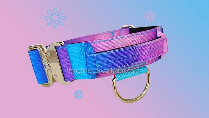 Illusory Color 2 Inch Heavy Duty Large Combat Dog Collar and Leash Set ...