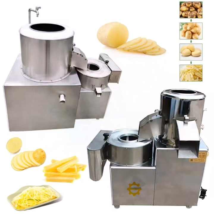 Combined Plantain Potato Washing Peeling Cutting Slicing Making Machine ...