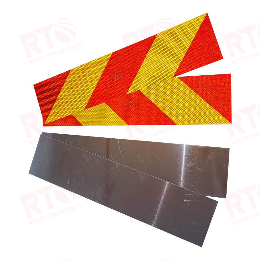 135MM*565MM Red Yellow Strip Reflector Sticker Reflective Rear Marking ...