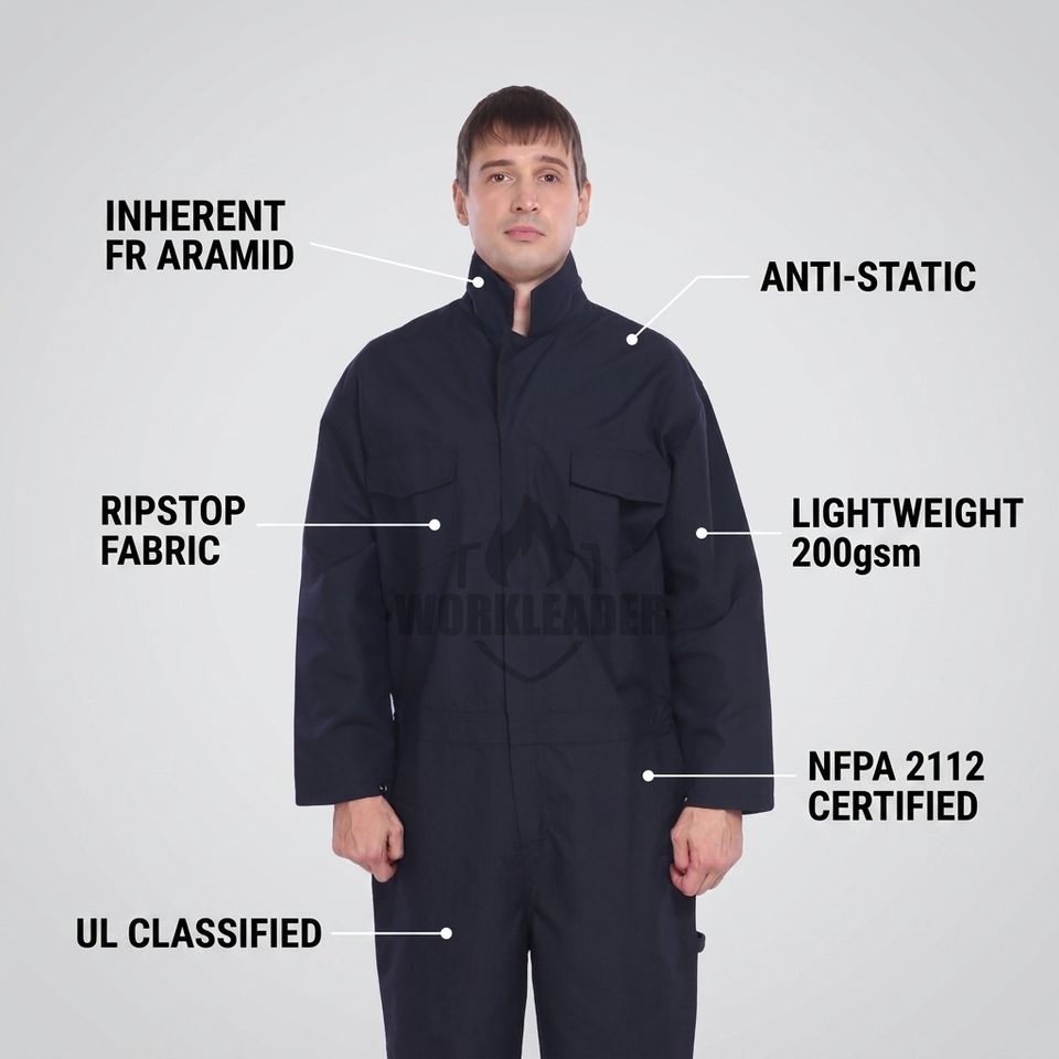 NFPA 2112 UL Certified FR Coverall CAT1 Arc Flash PPE for Oil Gas ...