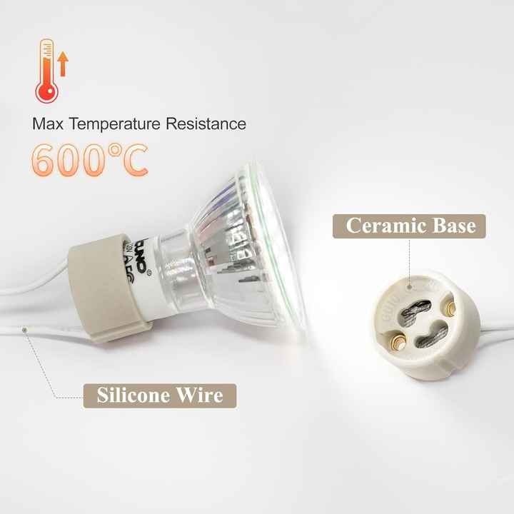 GU10 Base Socket - Heat Resistant up to 600℃, 300W Power