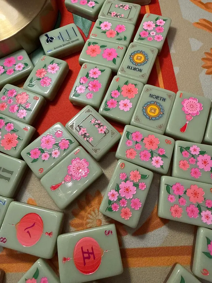 Sakura Diva Custom Acrylic Engraved American Mahjong Tiles Mahjong Set ...