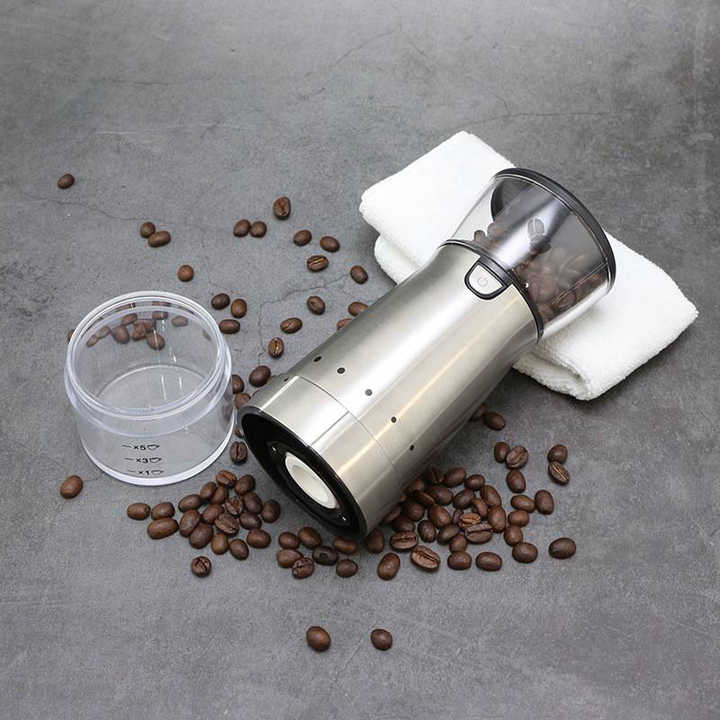 Mini Cordless Burr Small Coffee Bean Grinder Automatic USB Rechargeable ...