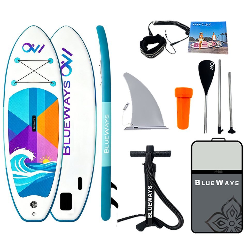 9'6" Ocean Wave Inflatable Paddle Board Teens, 290cm Stable Junior SUP ...