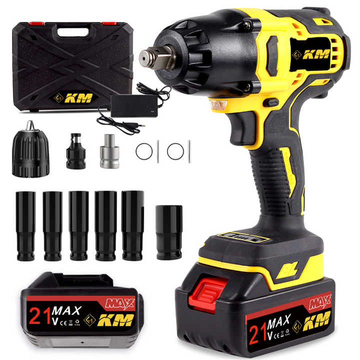 Km Best Electric Power Torque Wrench 21v Lithium Heavy Duty Cordless Electric Brushless Impact ...