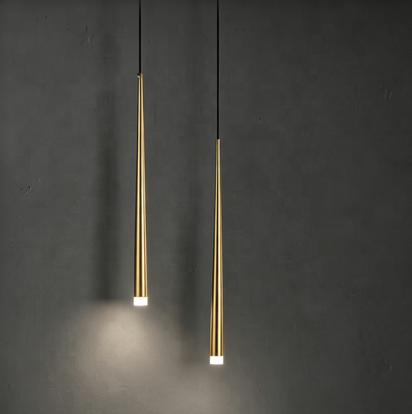 Minimalist Single Head Cone Pendant Light LED Aluminum Tube Hanging ...