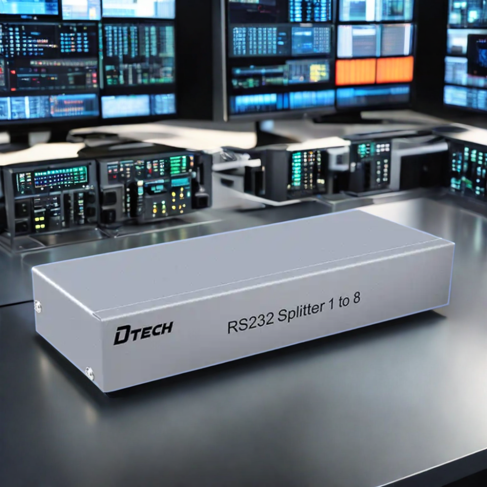 DTECH RS232 Splitter - 1 Input to 8 Outputs for Signal Transmission