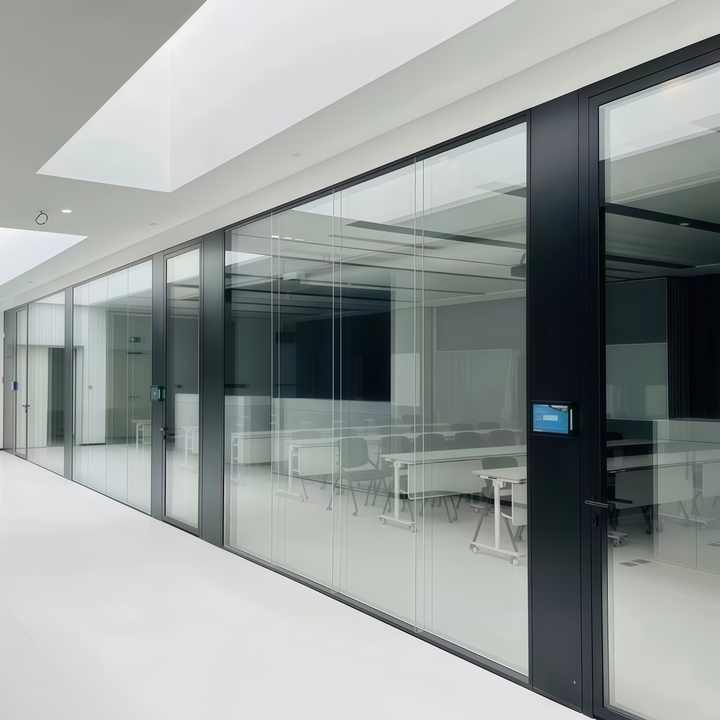 60/90/108mm Double Glazed Partition Wall High Security Framed Stain ...