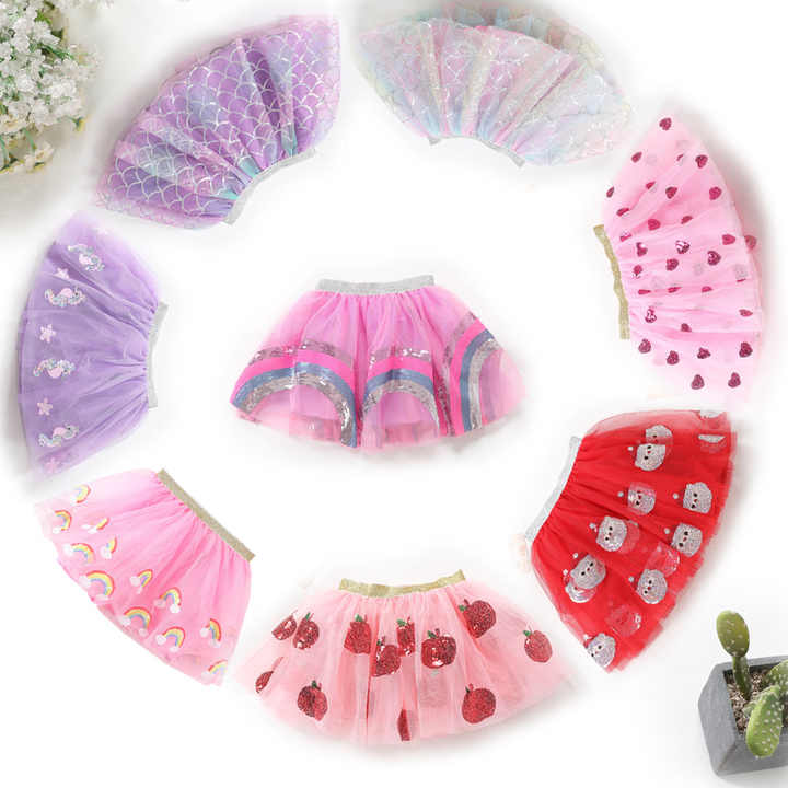 Wholesale Princess Soft Material Rainbow Embroidery Tutus
