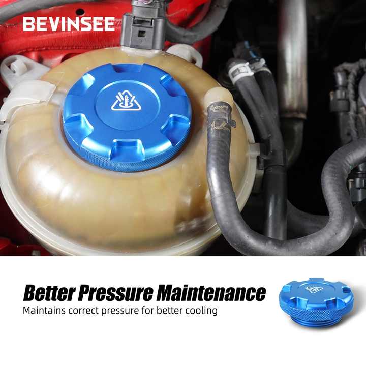Bevinsee Aluminum Coolant Reservoir Expansion Tank Radiator Cap for VW ...