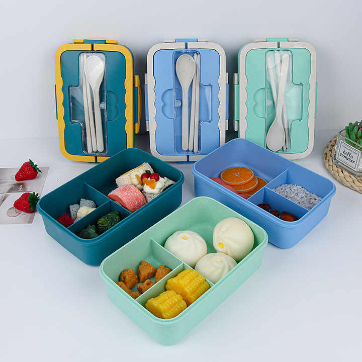 Food Grade 1000ml Wheat Straw Lunch Box - Portable & Safe