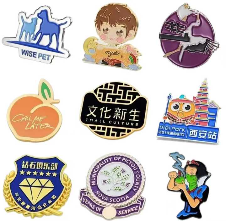 Custom Logo Lapel Pins and Badges Fashion Decorative Metal Hard Enamel ...