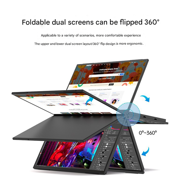 Portable Dual Screen Monitor for Office Use High Definition IPS Panel ...