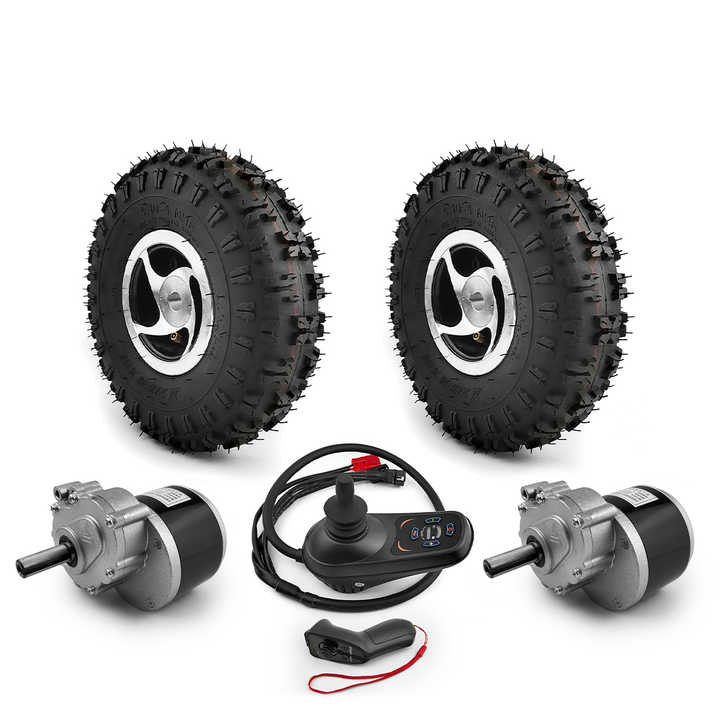 24V 500W Dual 10 Inch Wheel Brushed Gear Motor Kit for Mower