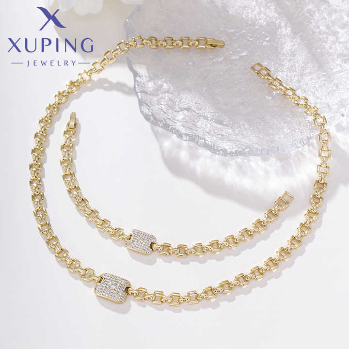 XUPING Gold Color Cuban Chain Necklace - Versatile & Stylish