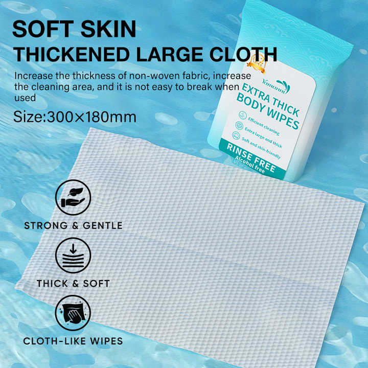 Extra Large Disposable Body Wipes for Adults No Rinse Non-woven Bath ...