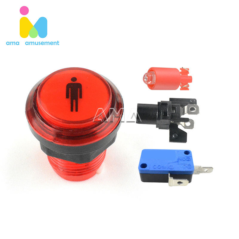 AMA Arcade Machine Custom Logo Led Illuminated Push Button Arcade Push ...