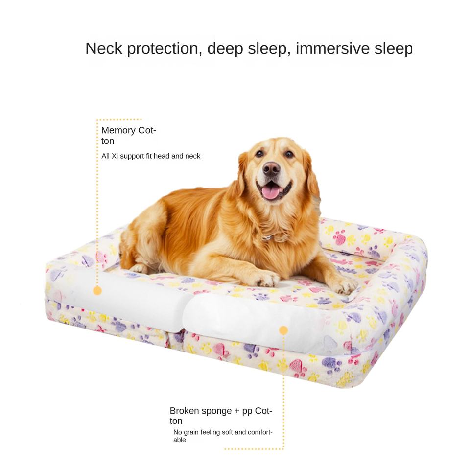 Multifunctional Detachable Foldable Washable Print Pet Bed Sponge ...
