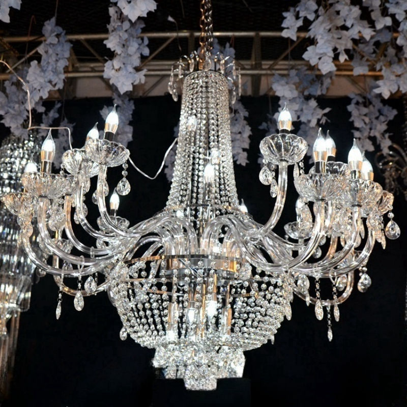 European Style Iron Art Wedding Chandelier Electroplated Crystal Bead ...