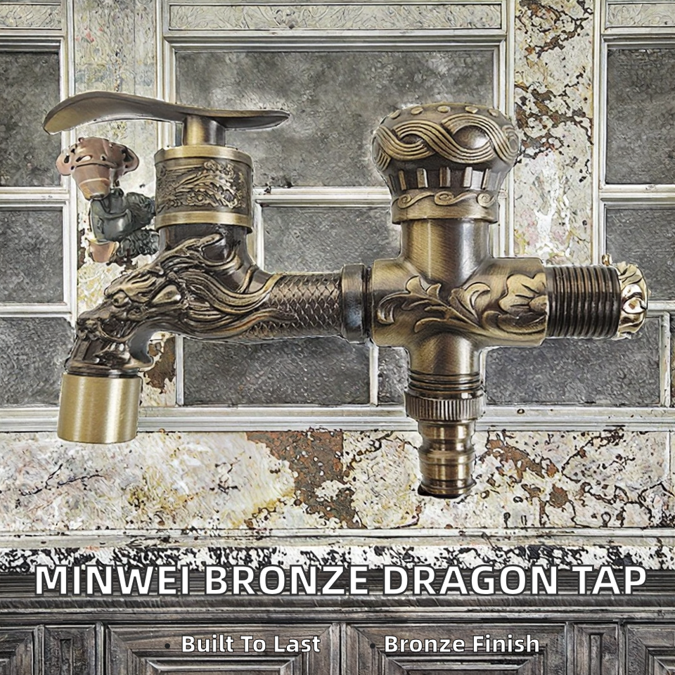 Minwei Premium Zinc Wall-mounted Long Washing Machine Faucet with ...