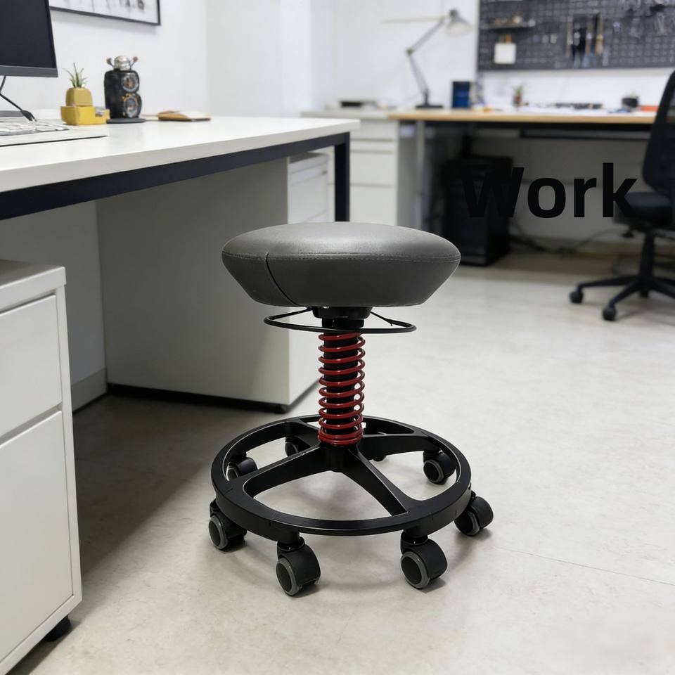 JINRUISHENGDA Ergonomic Adjustable Rolling Stool with Wheels, Swivel ...