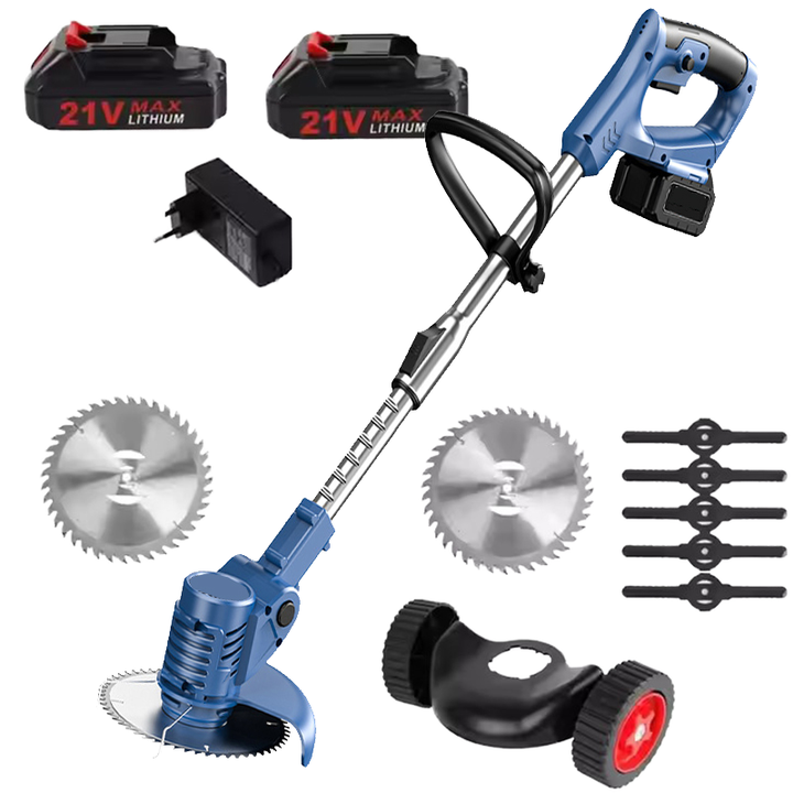 21V Electric Lithium Cordless Lawn Mower Telescopic Handle Multi ...