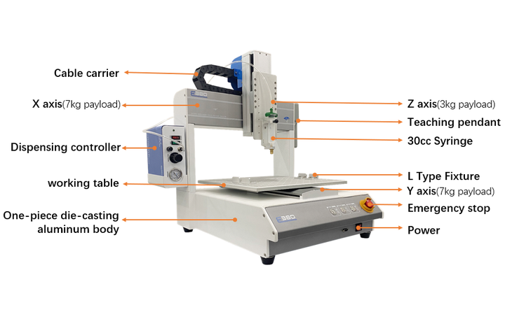 3 Axis Automatic Glue Dispensing Machine with Teach Pendant