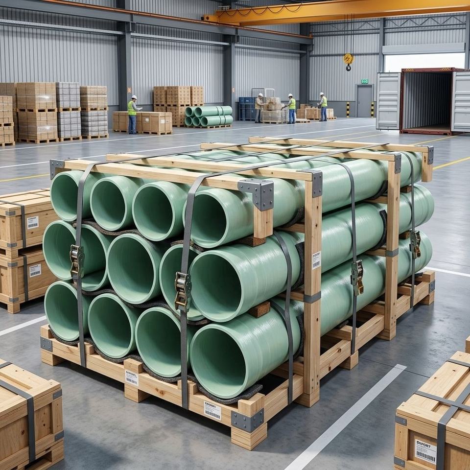 Reinforced GRP Pressure Pipe Lightweight FRP Pipe for Large Scale ...