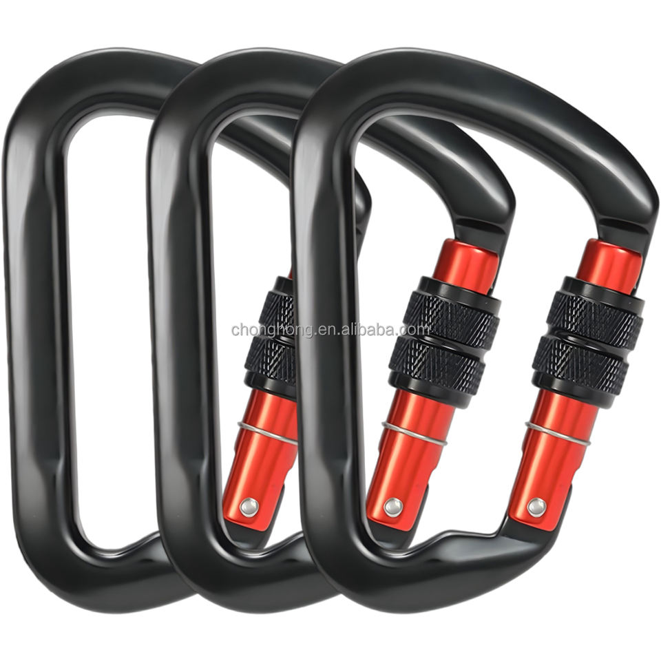 7075 Aluminium Screw Locking Gate Carabiner - 30KN Safety