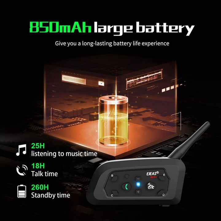 EJEAS V6 Pro Full Duplex Intercom Helmets Motorcycle Bluetooth