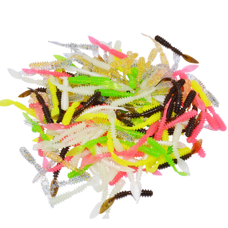 Factory Root Fishing Lure Mini Leaves Tail Rock Soft Baits 0.46g 46mm ...