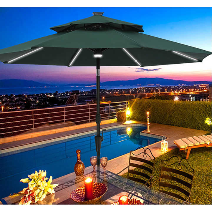 Glamping New Deign Outdoor Sun Led Light Patio Parasol Umbrella Beach ...
