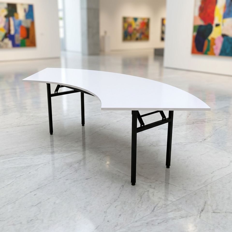 Curved Folding Table Modern Minimalist Metal Frame Multi-layer Board ...