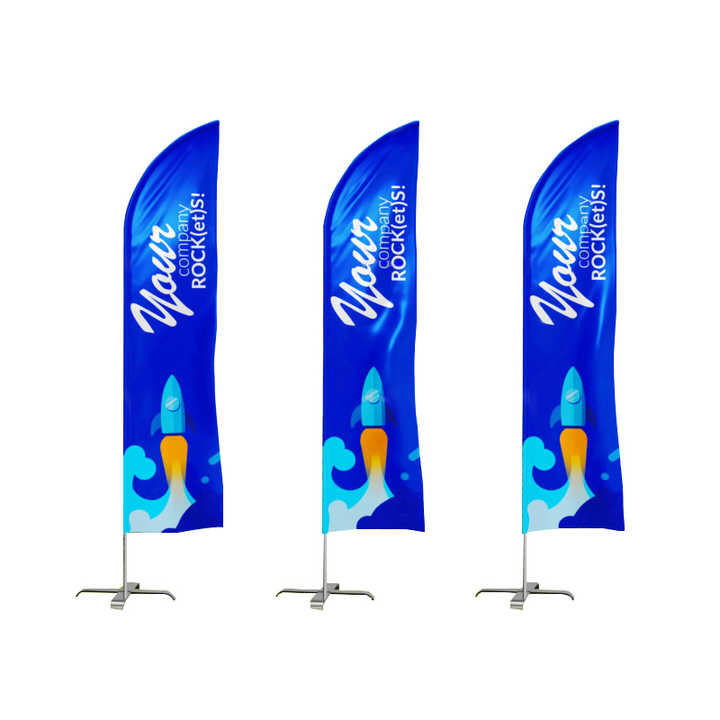 Outdoor Advertising with L Shape Flag Pole Double Sided Printing