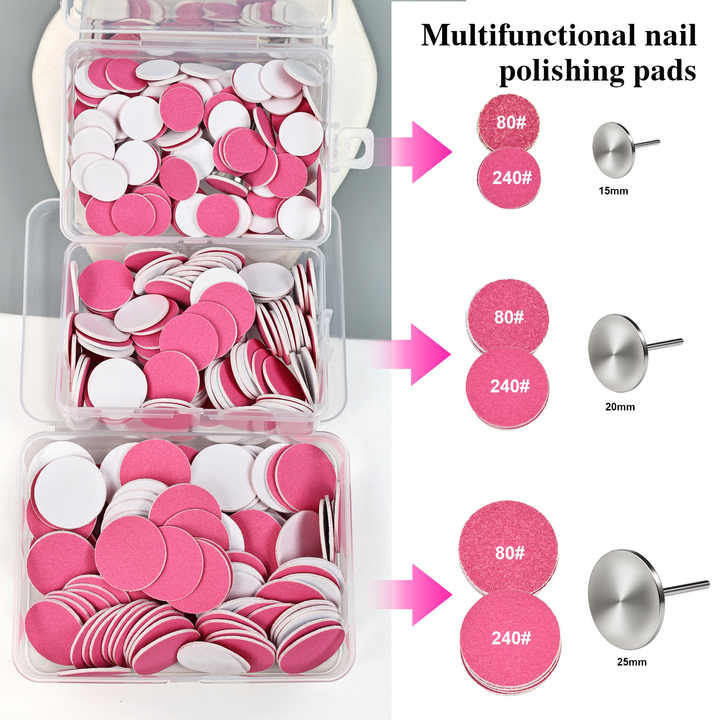100pcs/box Sand Paper Discs Pedicure File with Disposable Sandpaper ...