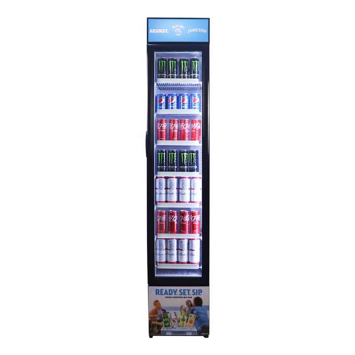 Upright Merchandising Display Fridge with Custom Sticker Inside Led ...