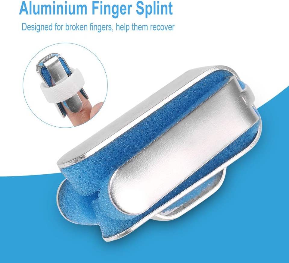 Lightweight Aluminum Finger Support Splint with Velcro Straps for ...