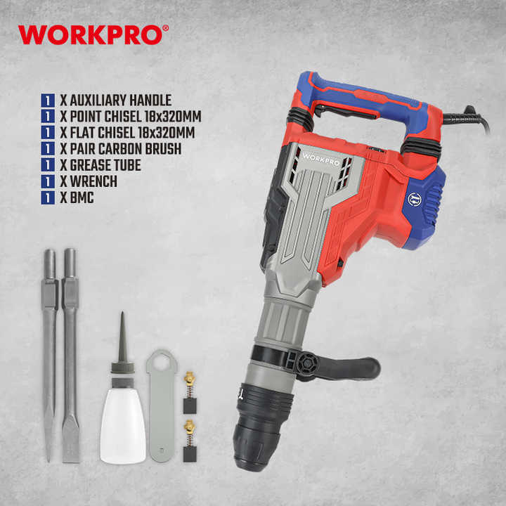 For WORKPRO 1600W Power Drill 45J Variable Speed Construction Rotary ...