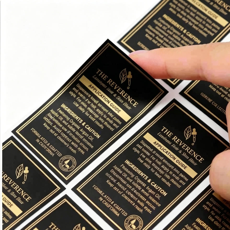 Custom PVC Hair Oil Labels Waterproof & Oil-Proof Adhesive Stickers for ...