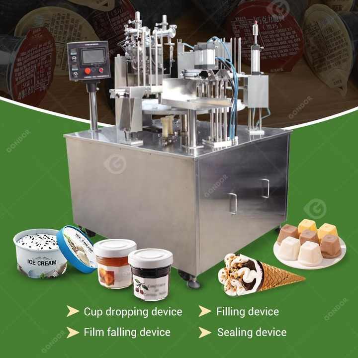 Automatic Ice Cream Jelly Yogurt Drinking Water Capping Rotary 2 in 1 ...