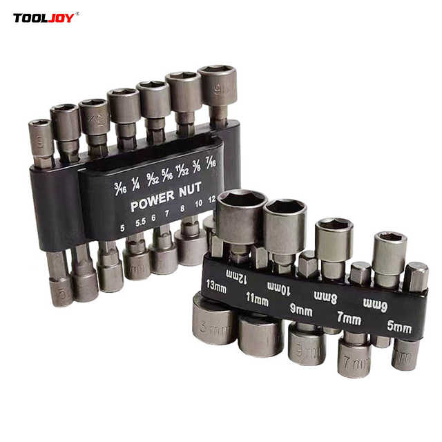 Magnetic Nut Driver Set 8mm 5/16" Socket Adapter Hex Drill Bit Nut ...