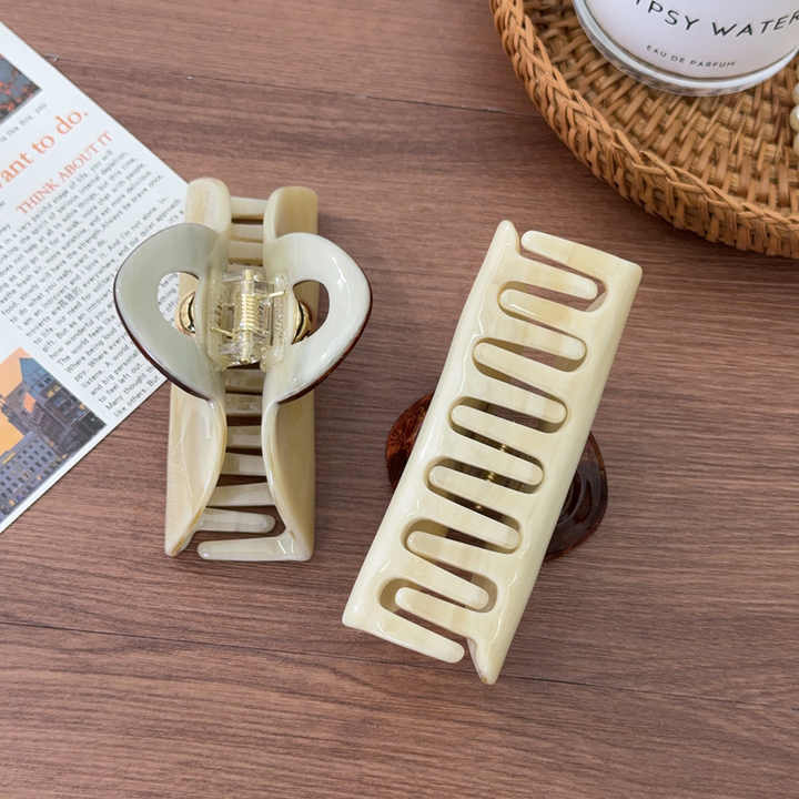 Korean Lovely Smooth Spliced Color Acetic Acid Clip French Vintage ...