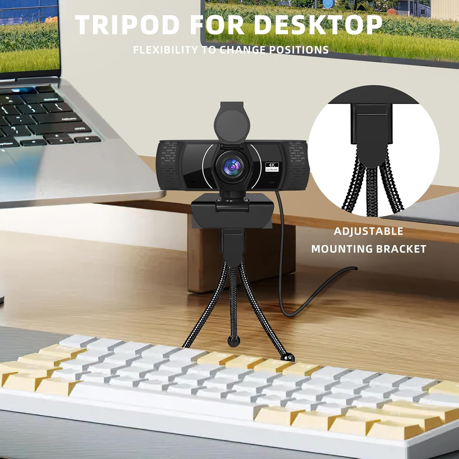 Computer Camera Online - 4K Webcam with Autofocus - USB2.0