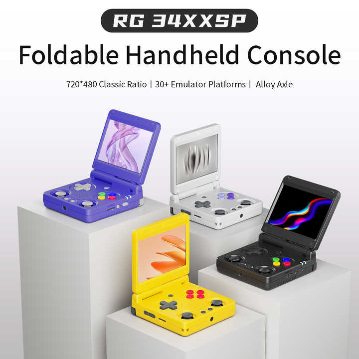 Anbernic RG34XXSP Portable Pocket Handheld Game Console 3.4Inch IPS ...